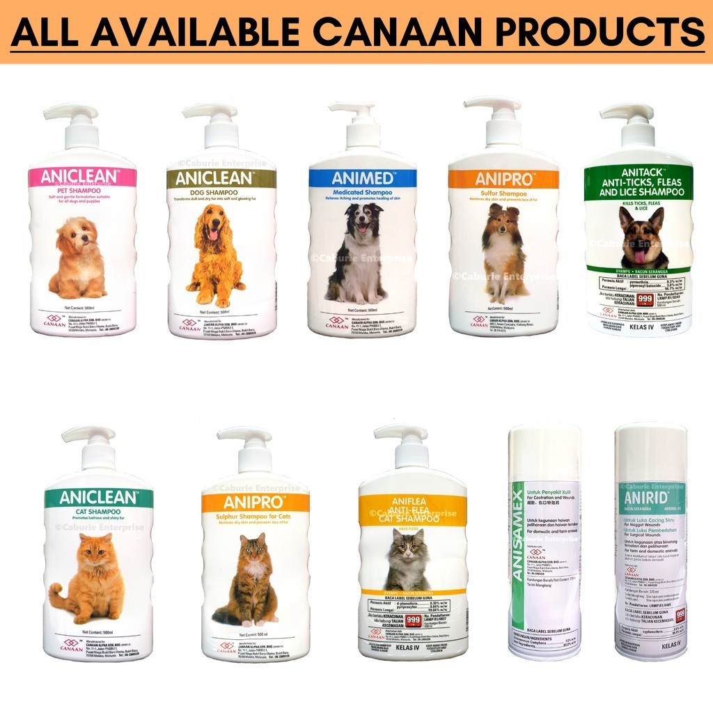 CANAAN: Pet Cat & Dog Shampoos Aniclean/Animed/Anipro/Anitack/Aniflea ...