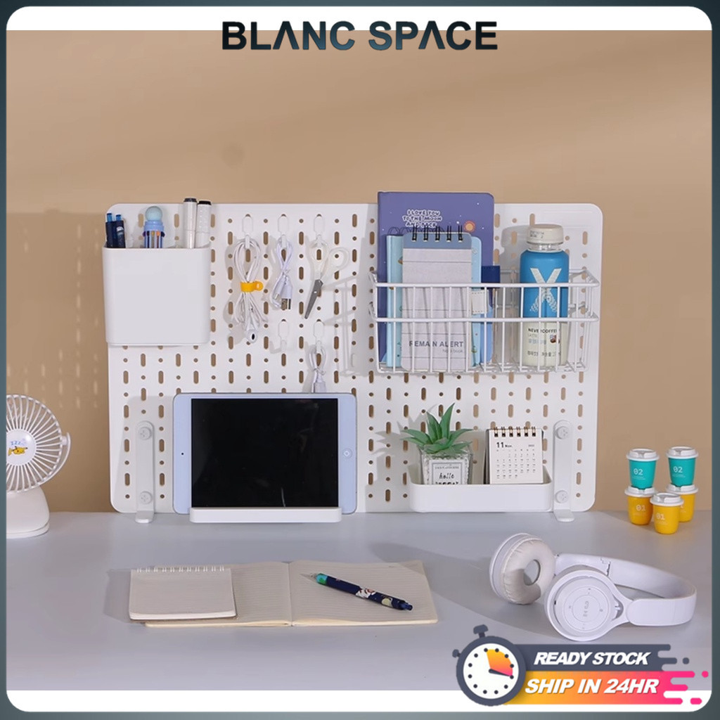 [BS] DIY Pegboard Accessories Desk Organizer Perforated Wall Shelf ...