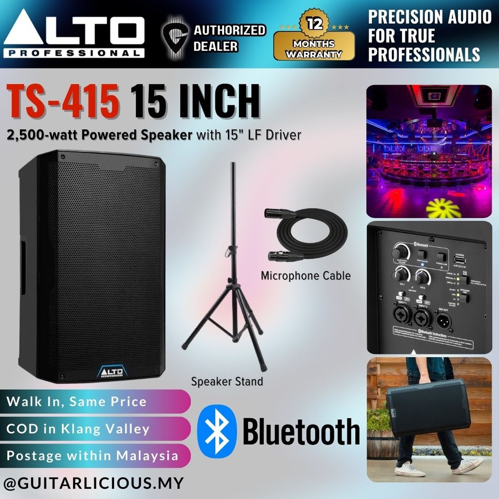 ALTO TS415 2500W 15 inch Powered Speaker with Stand and Cable ( TS4 / TS 415 / TS-415 ) | Shopee ...