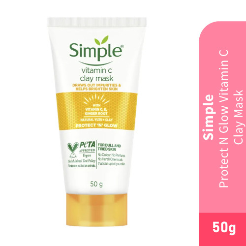 SIMPLE Protect N Glow Vitamin C Skin Whitening Clay Face Mask Skincare ...
