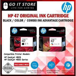 HP Ink 47 Original Ink Cartridge - Black / Tri-Color For Printer 4828 ...
