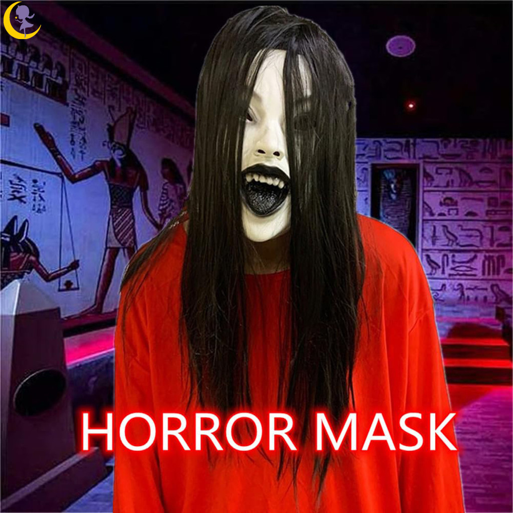 Horror Mask Halloween Cosplay Realistic Scary Ghost Ghost Monster Woman ...