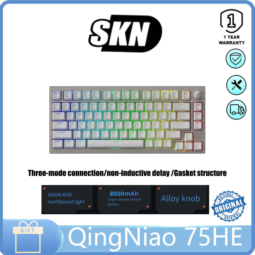 SKN QingNiao 75HE Magnetic axis keyboard Wireless three mode aluminum Tutuo gaming gaming ...