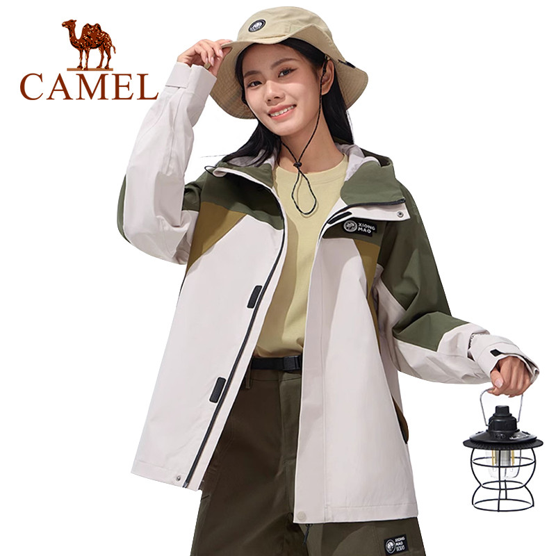 CAMEL Single-layer Jacket, Waterproof Hard Shell Color-blocked Jacket ...