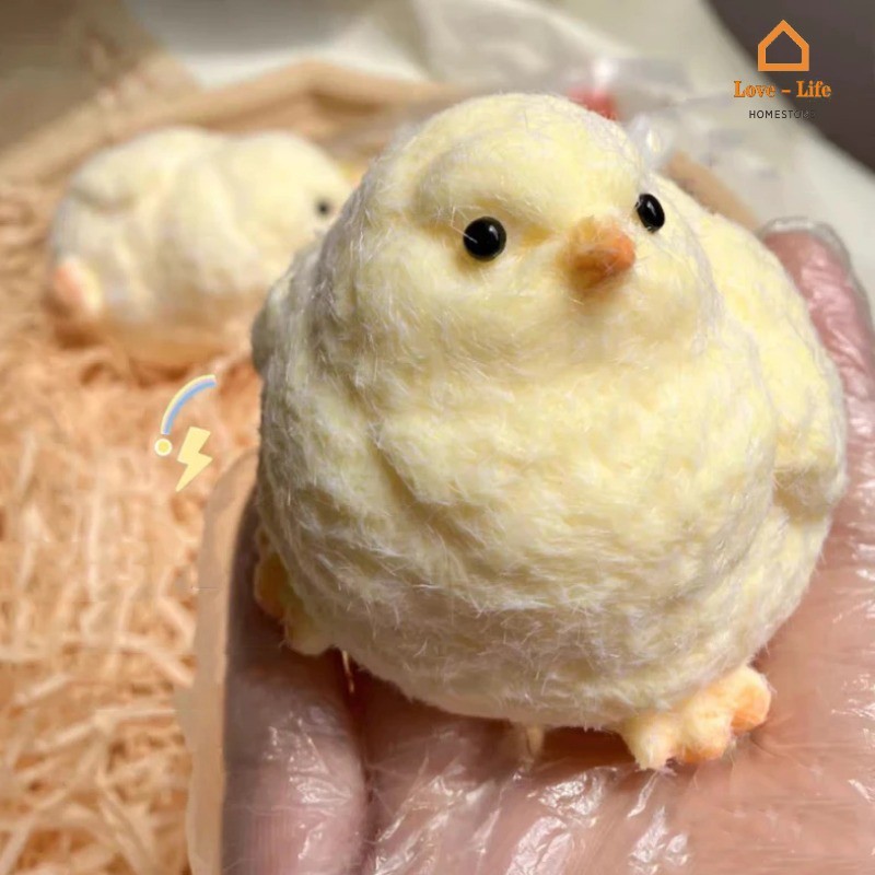 Kawaii Yellow Chicken Squeezing Pinching Joy - Soft Plush Simulation ...