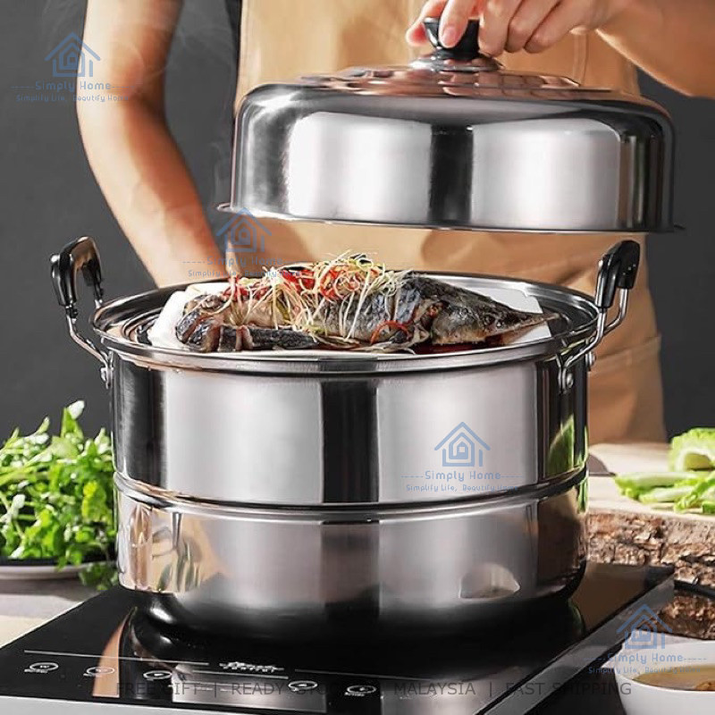🇲🇾Zhengle 34-40cm Stainless Steel Multilayer Pot Set Steamer Pot Cooker ...