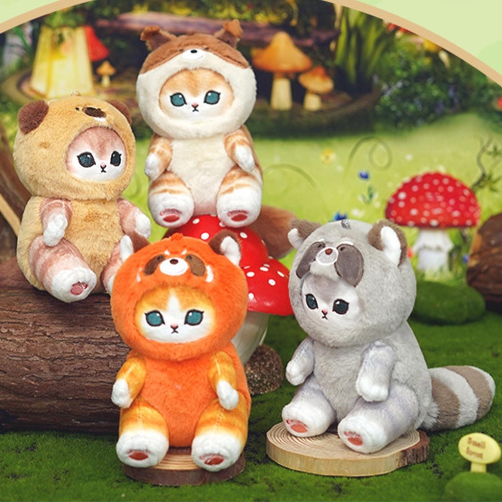 MOFUSAND CAT Raccoon and Fox Shaped Plush Doll with Long Tail ...