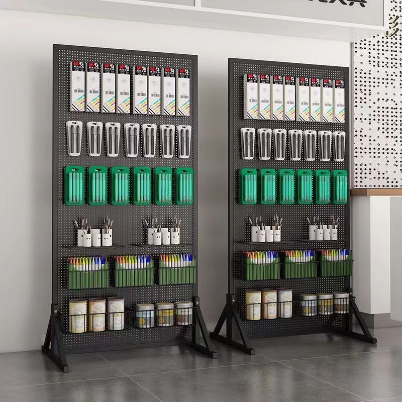 Cave panel standing pegboard shelf floor display wall rack pegboard ...