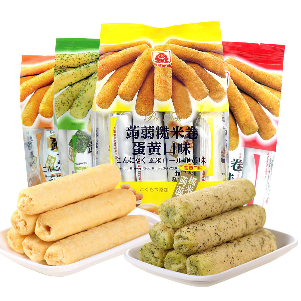 Taiwan Beitian Konjac Brown Rice Roll Brown Rice Egg Yolk Flavor Cereal ...