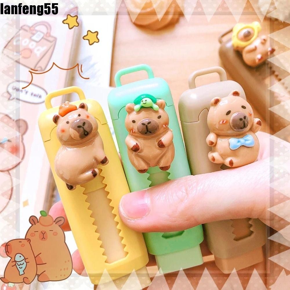 LANFENG Capybara Eraser, Aesthetic Portable Push Pull Eraser ...