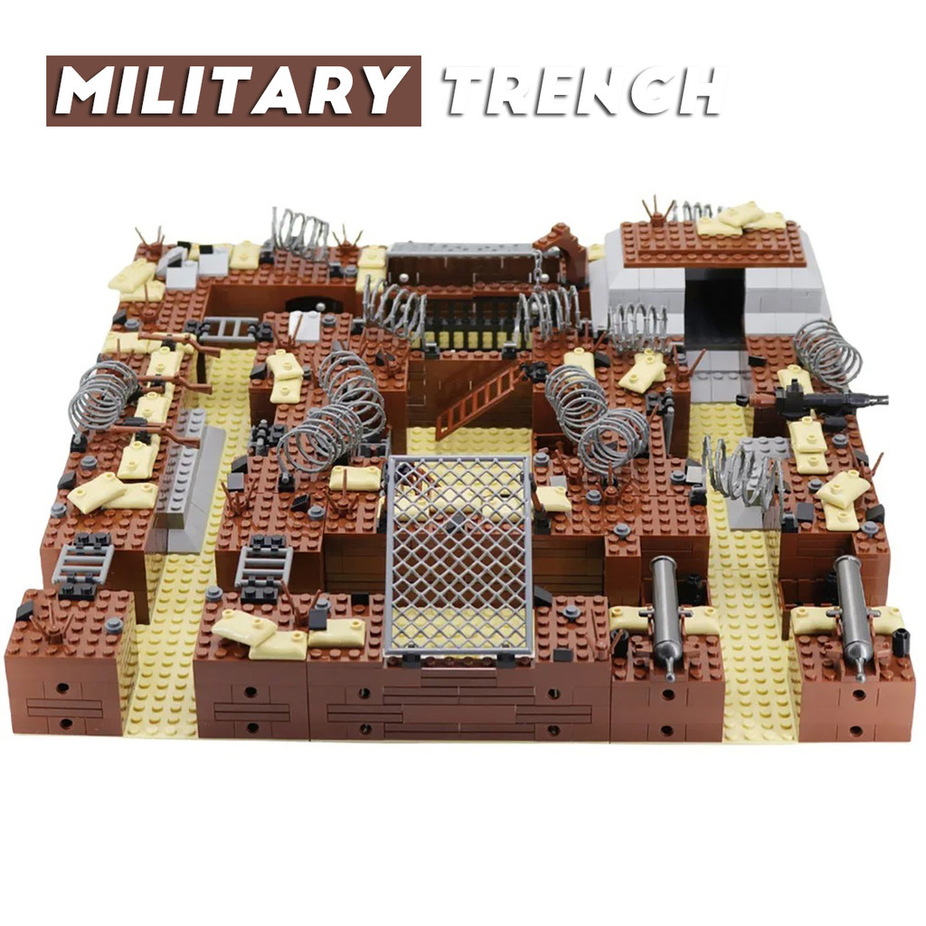 WW2 Military Base Series Building Blocks Army Soldier Figures Trench ...