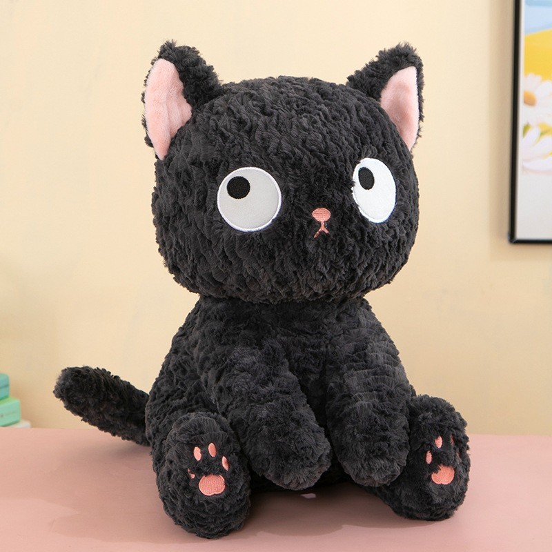 Anak patung mainan kucing hitam kartun yang comel untuk hadiah hari ...