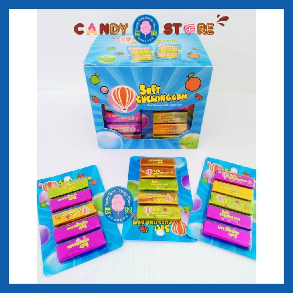 30pcs Soft Chewing Gum Fruit flavored solid Bubble Gum (±12gX30pc ...
