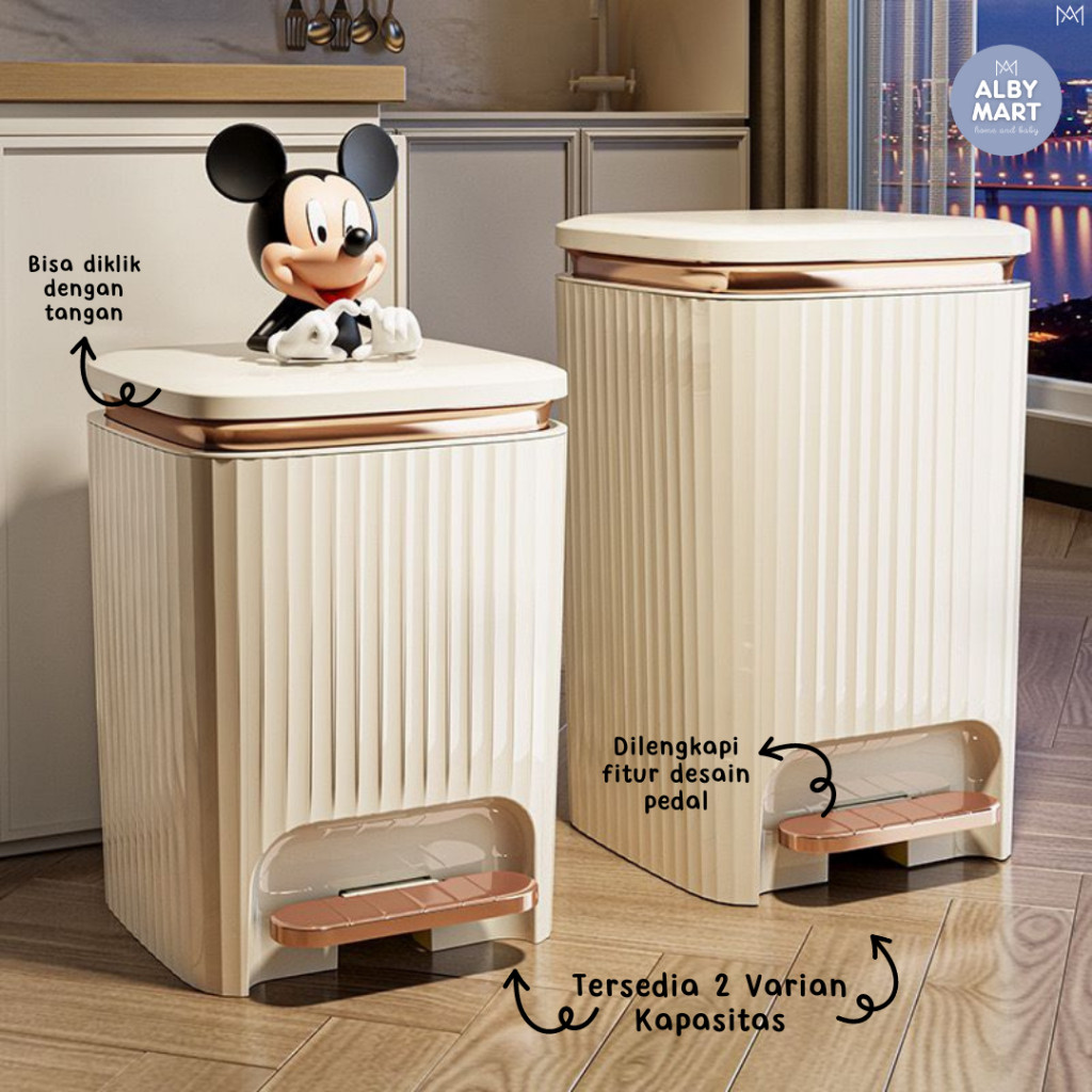 Bs34f [NEW] Alby Mart Kitchen Trash Can Pedal Toilet Trash Box Cute ...