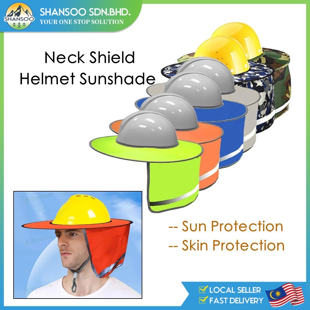 Safety Helmet Sun Shade Hard Hat High Visibility Brim Face Cover Helmet ...