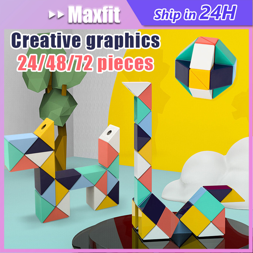 Rubik Diansheng Snake Puzzle Rubik Snake 24 48 72 Segments Magic Snake ...