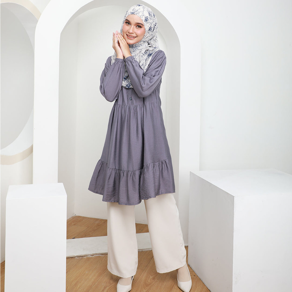 BLOUSE EIRA - ER03(GREY) | Shopee Malaysia