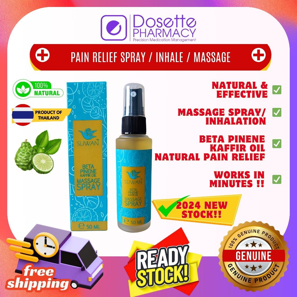SUWAN BETA PINENE KAFFIR OIL MASSAGE SPRAY 50ML - NATURAL PAIN RELIEF ...