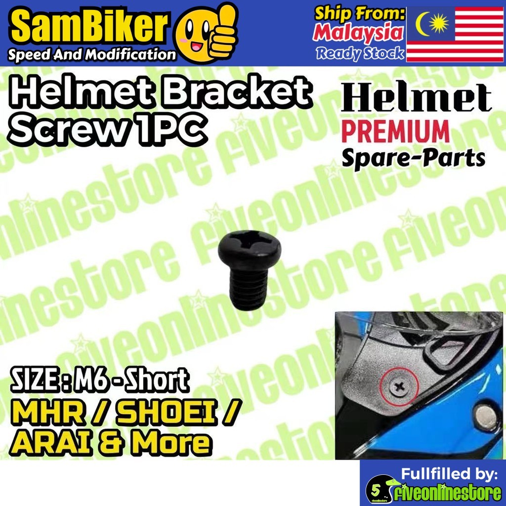 Helmet Bracket Screw M6 Short 6mm size Side Bracket Ratchet Gear Base ...