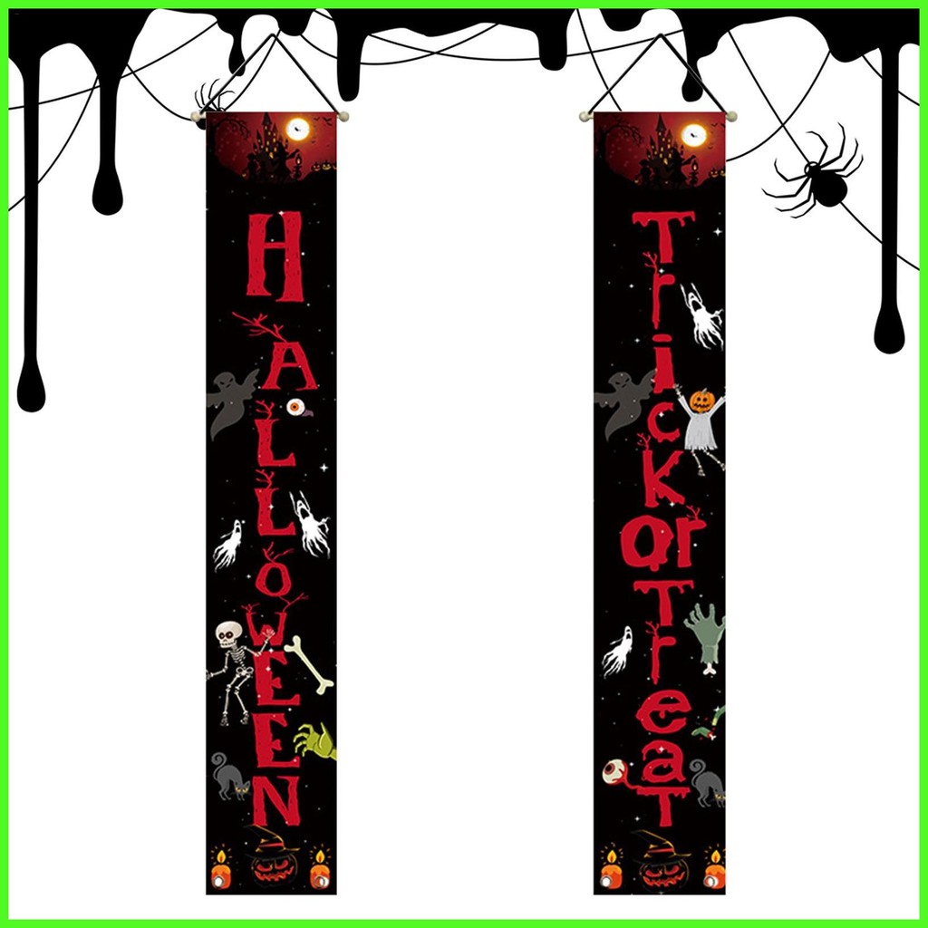 Halloween Porch Decor Printed Patterns Halloween Door Sign Banner ...
