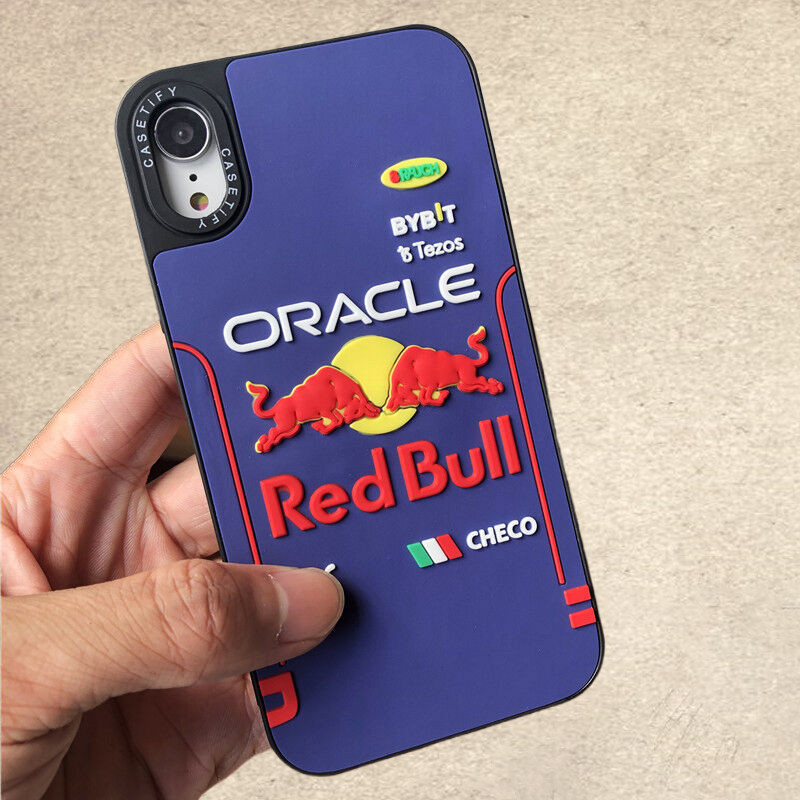 3D Silicon Oracle Racing Red Bull Cartoon Phone Casing for iPhone 16 15 ...