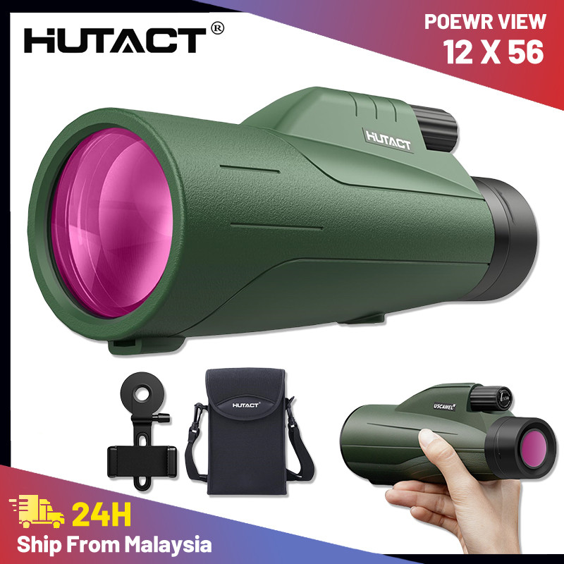 HUTACT 12x56 HD Monucular Telescope Waterproof Telescope with Phone ...