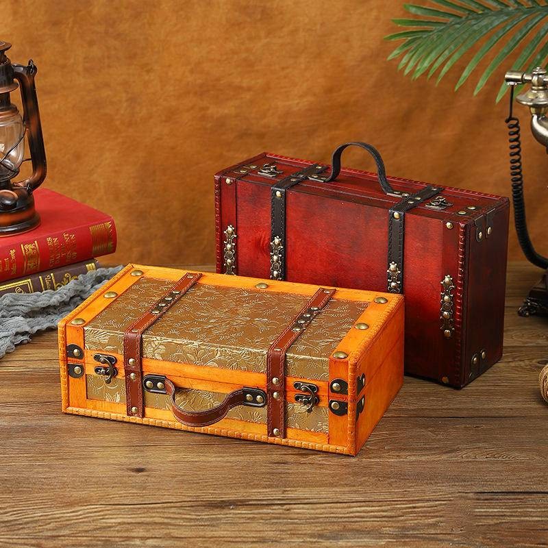 [Ready Stock] Retro Wooden Storage Box Secret Room Escape Props Box ...