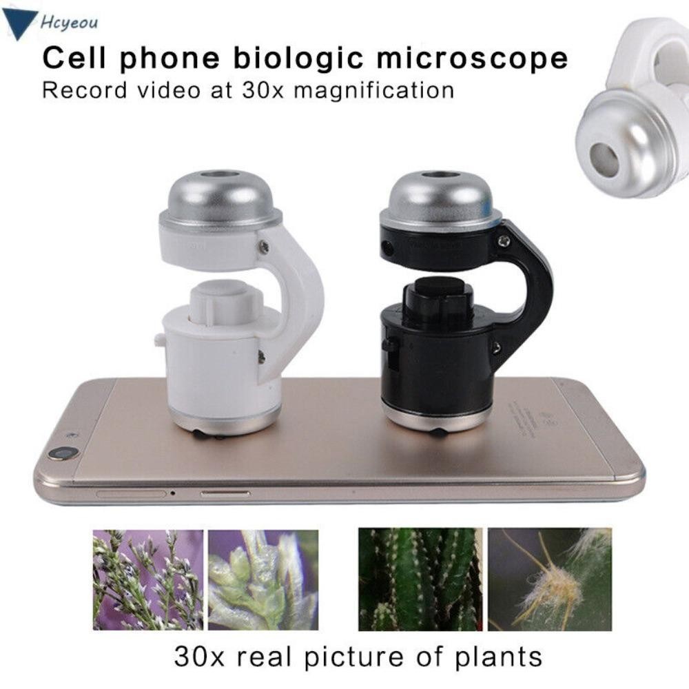 HCYEOU LED Magnifier, 30X Zoom External Cell Phone Micro Lens, Clip-On ...