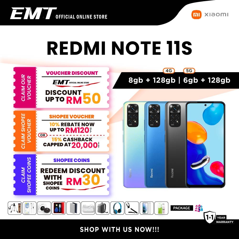 REDMI Note 11S 4G / REDMI Note 11S 5G - Original XIAOMI Malaysia | Shopee Malaysia