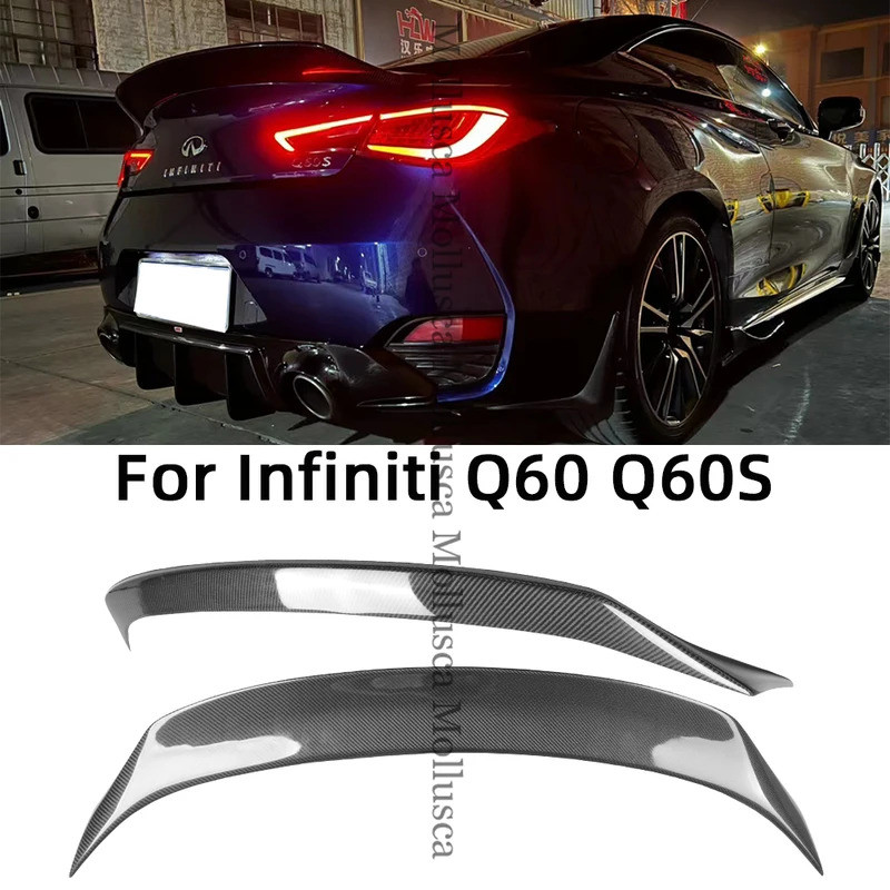 For Infiniti Q60 Q60S Coupe CT1/AR Style Carbon fiber Rear Spoiler ...