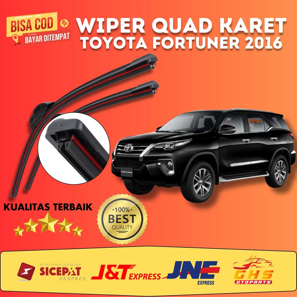 Toyota Fortuner 2016 - Now Car Windshield Quad Blade Wiper Frameless 4 ...