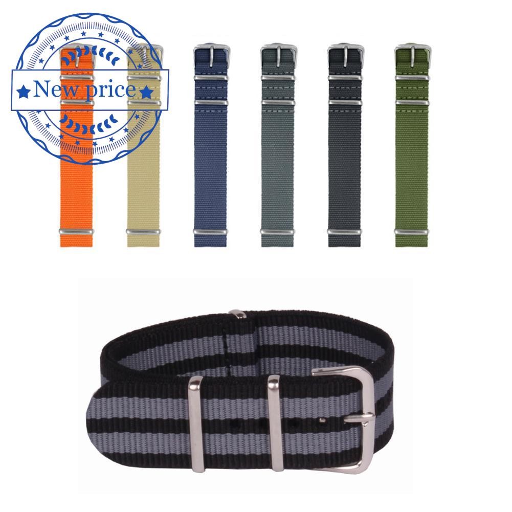 Nato Buckle Stripe Solid Black Zulu 18mm,20mm,22mm Strap Watches ...