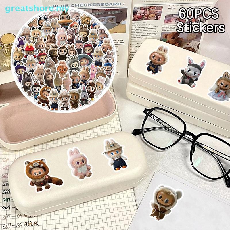 greatshore 60PCS Labubu Monster Cartoon Waterproof Stickers Pack Cute ...