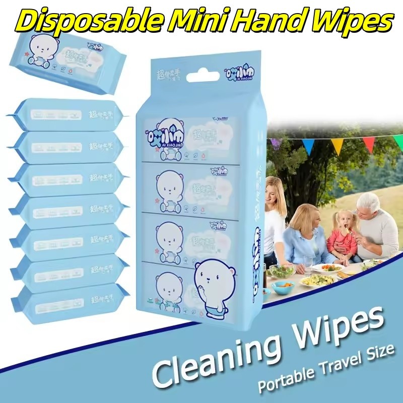 Disposable Mini Hand Wipes Portable Wet Tissue Pure Water Hand Mouth ...