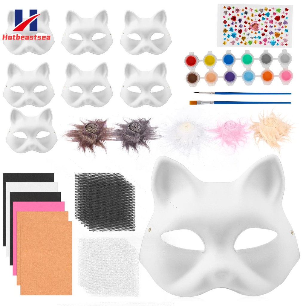 DIY Therian Mask Kit Complete Cat Therian Mask with Faux Fur Strips for ...