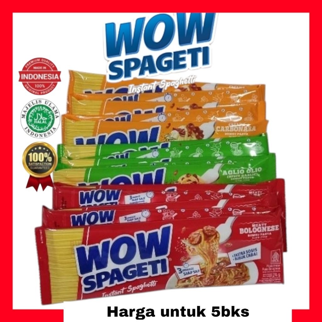 Wow Spageti instant Spaghetti kemasan 75g-88g/harga untuk satu renceng ...