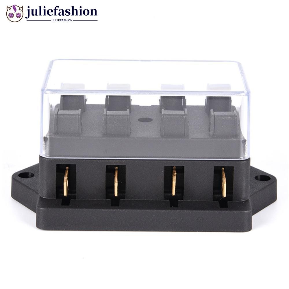 JULIEFASHION 4 Way Car Circuit Standard Blade Fuse Box Block Holder For ...