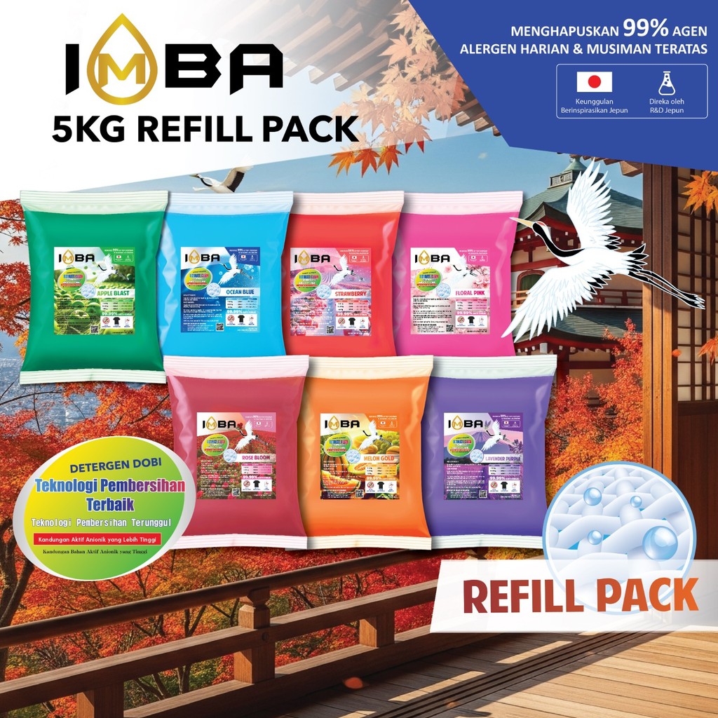 SABUN DOBI LIQUID LAUNDRY IMBA DETERGENT REFILL PACK 5KG/ MIKROKAPSUL ...