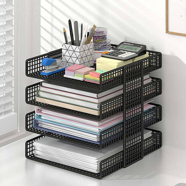 office rack file rack Folder Storage Box File Rack Meja Desktop Rak ...