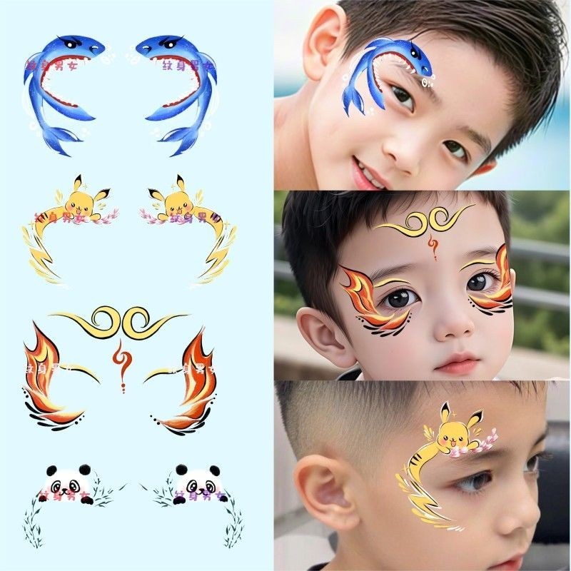 Children Face Painting Stickers Cute Cartoon Animal Makeup Dress Up ...