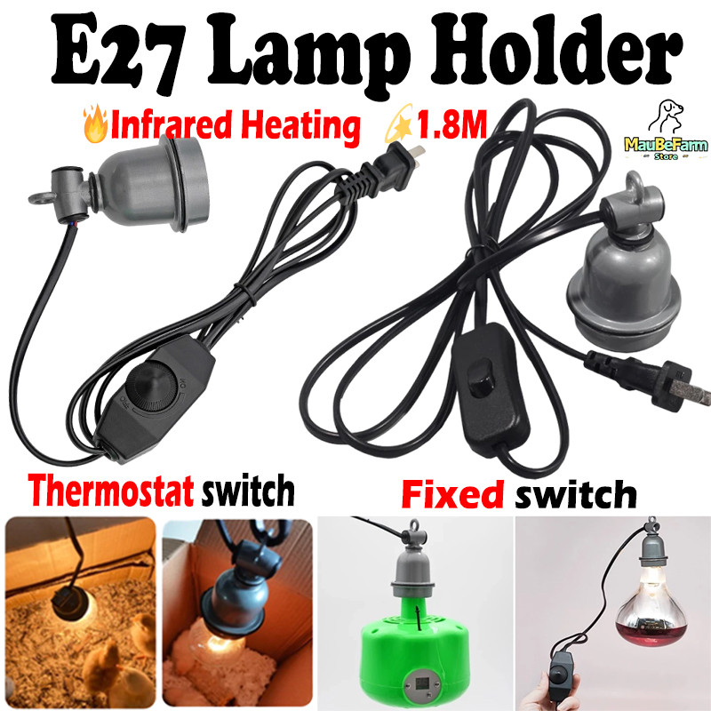 Heating Bulb Holder Energy E27 Ceramic Heating Lamp Socket With Power ...
