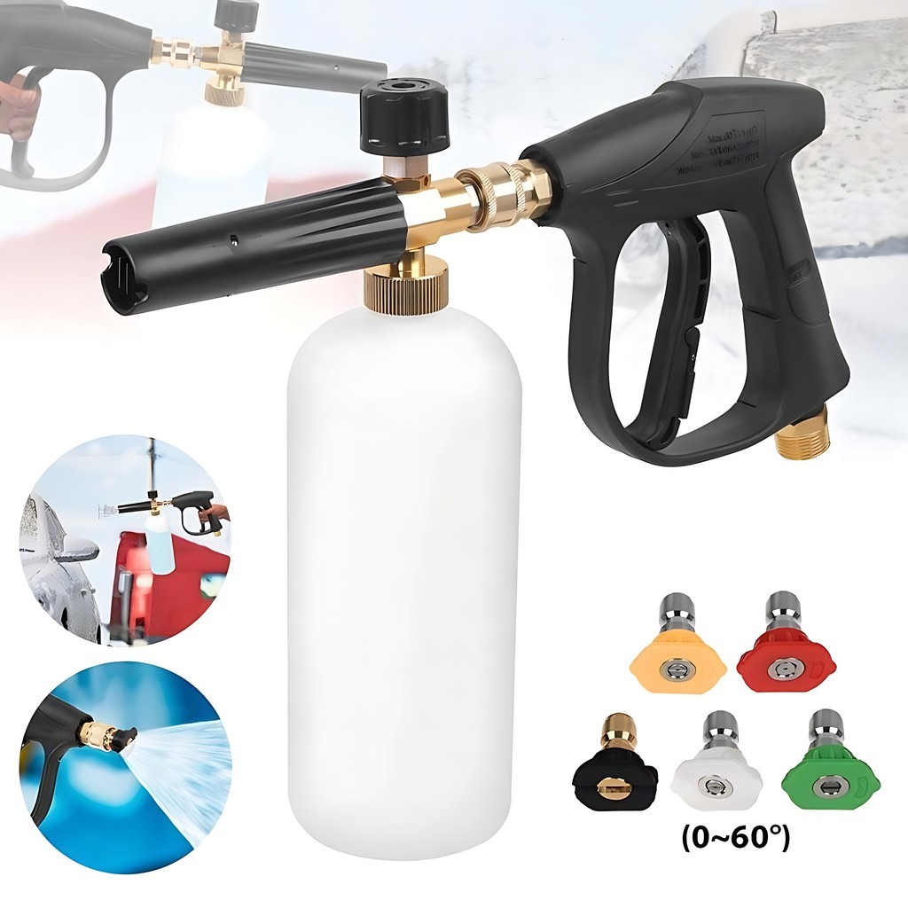 Snow Foam Gun 1/4" Quick Release Car Washer 1L Bottle High Pressure ...