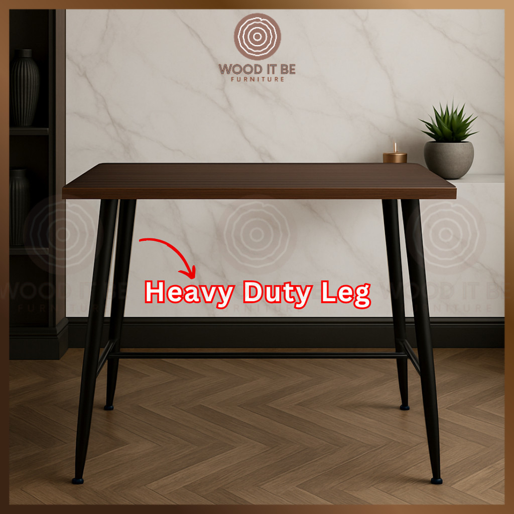 Wooditbe 95cm Island Table Wood Top Meja Makan Tinggi High Bar Table ...