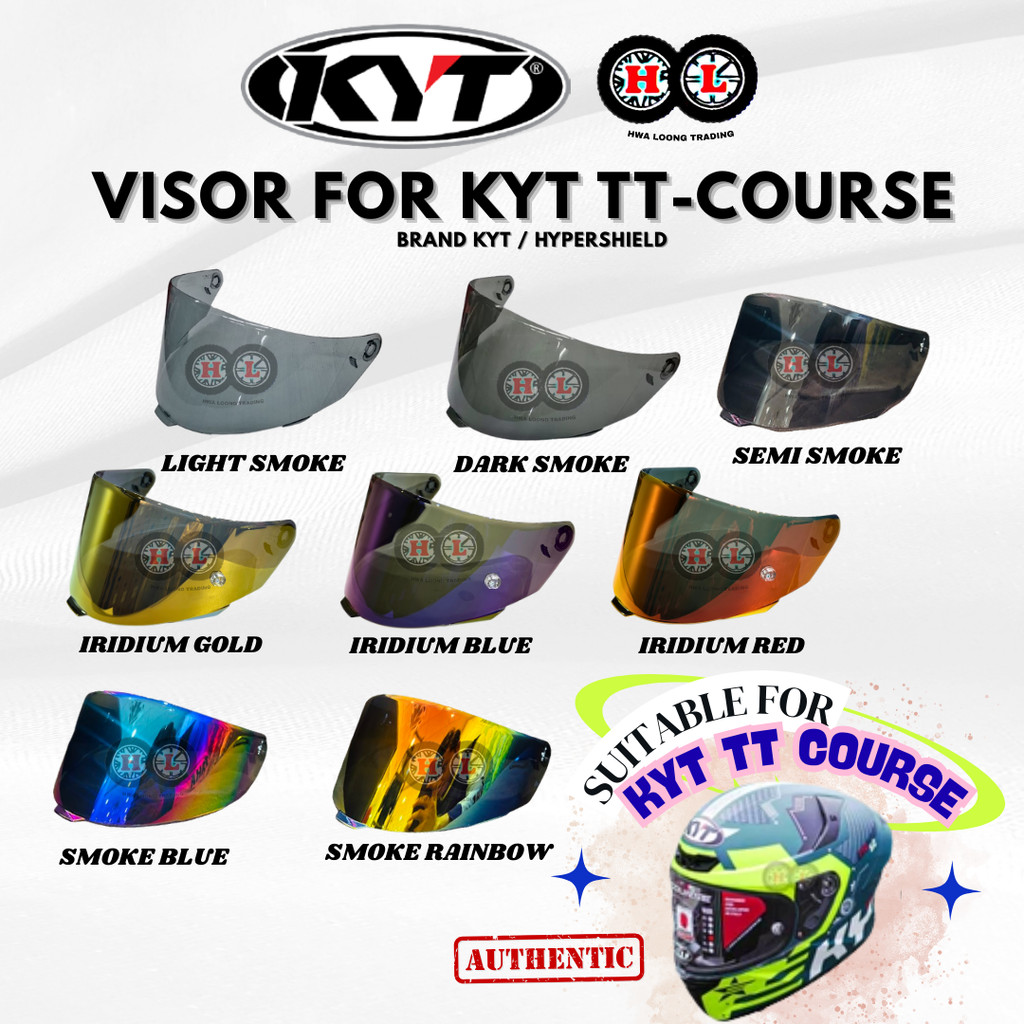 VISOR KYT TT-COURSE ( VISOR SIANG & MALAM KYT TT COURSE )- VISOR HELMET ...