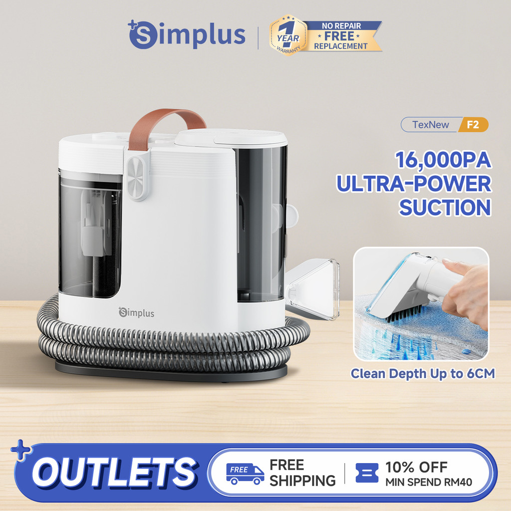 Simplus Spot & Fabric Cleaner | 16,000Pa Suction | 60℃ Hot Water | 1.6L ...