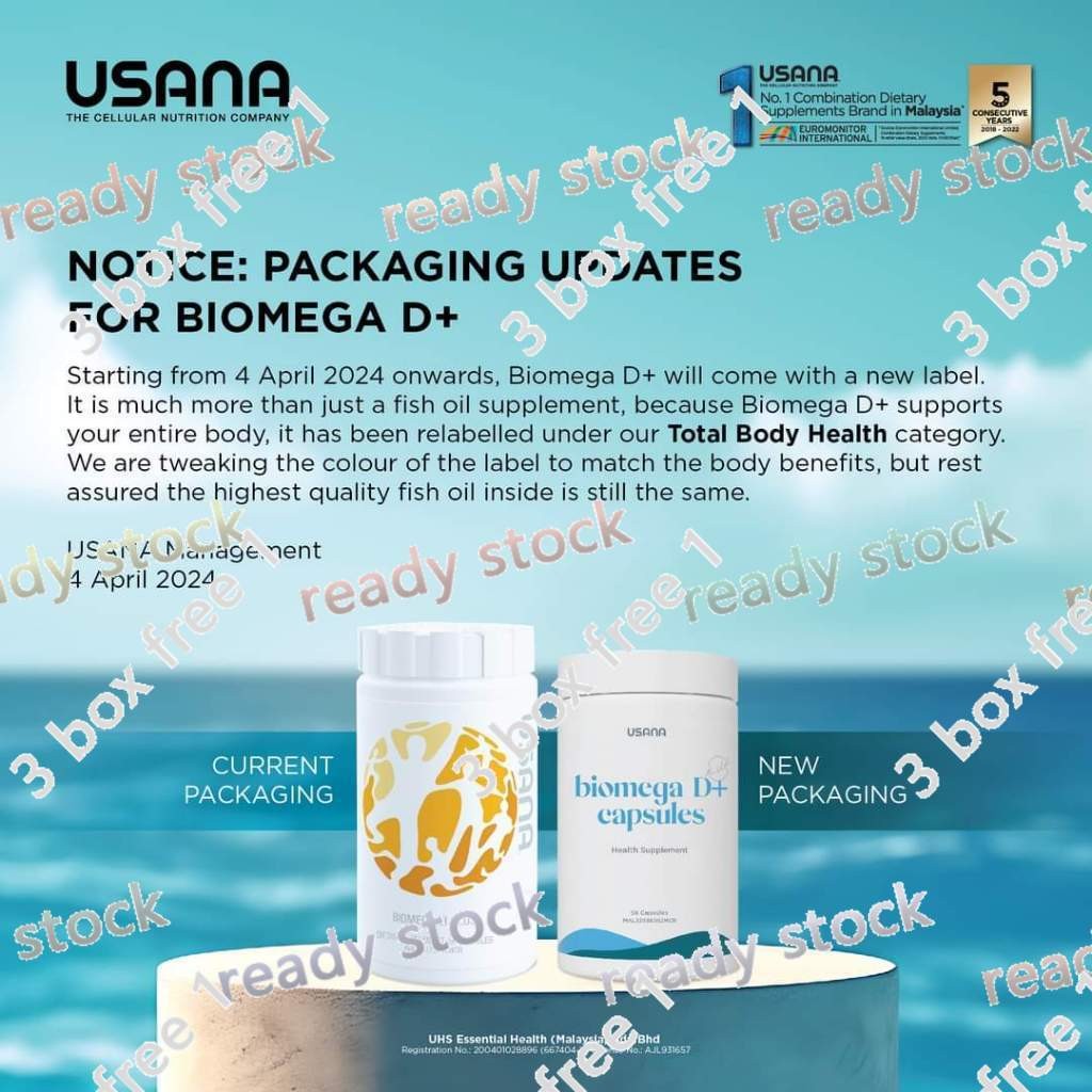 [Beli 3, percuma 1] READY USANA Biomega III Fish Oil Supplement/ 活力奥米加 ...