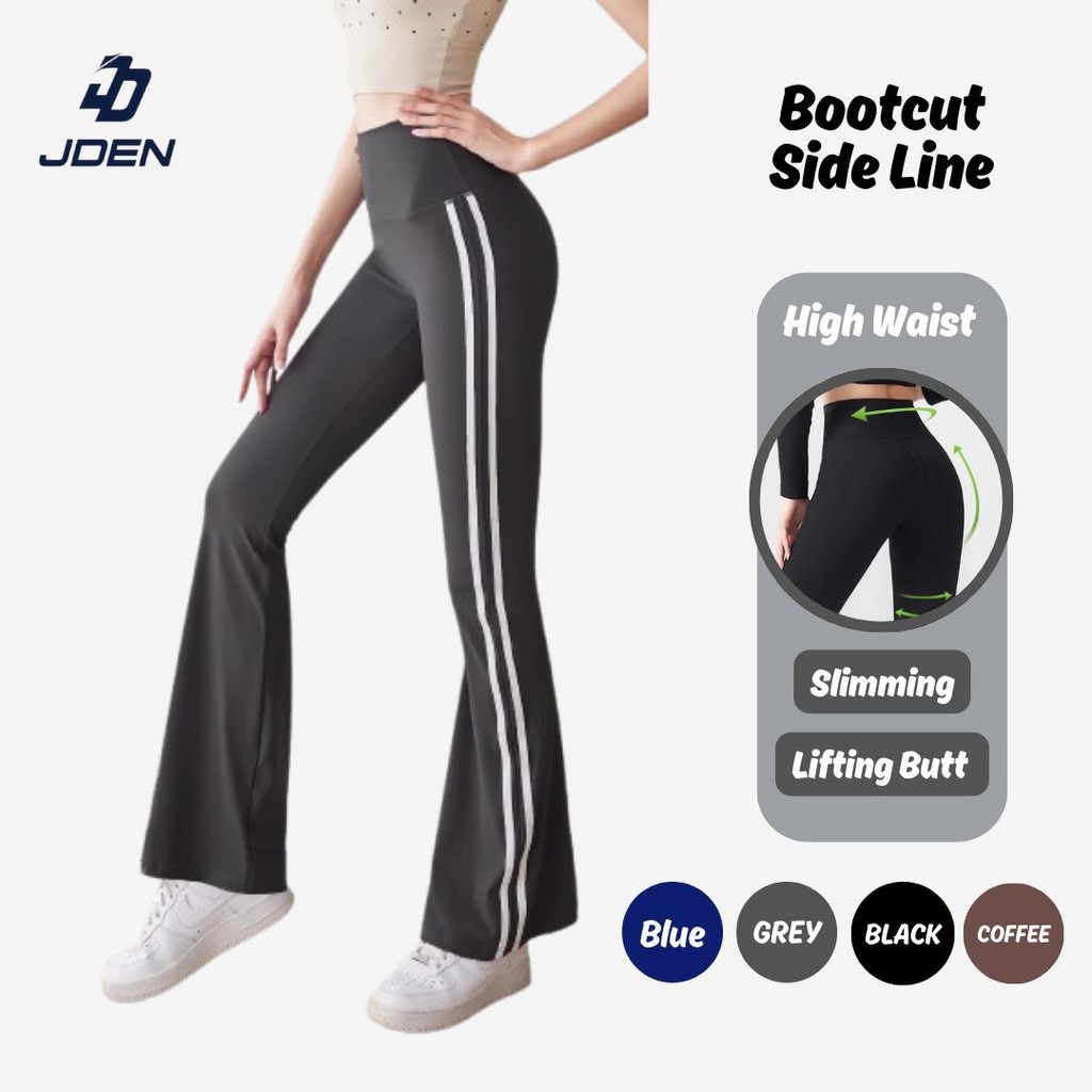 JDEN Seluar Bootcut SideLine High Waist Fitness Sports Workouts ...