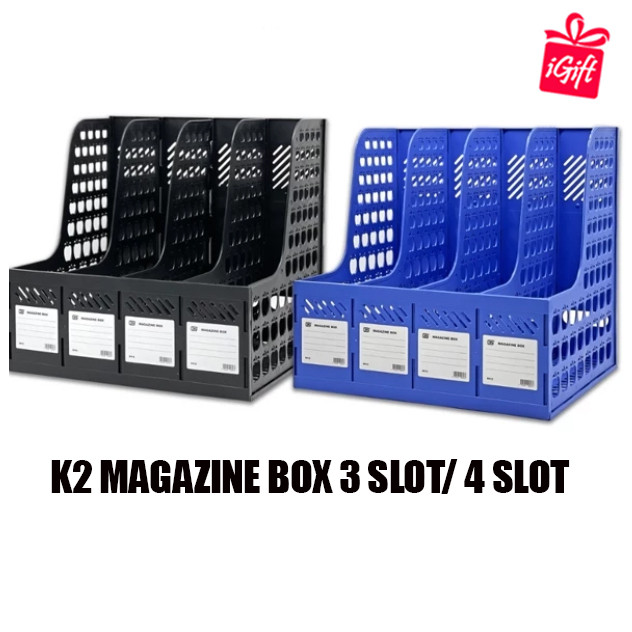 K2 Magazine Box 3/4 Slot File Storage Desk Organizer Book File | Shopee ...