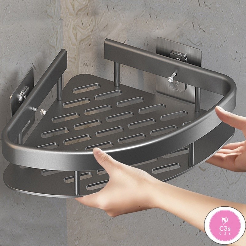 C3 YA Free Punch Aluminium Bathroom Toilet Storage Rack Hanger Corner ...