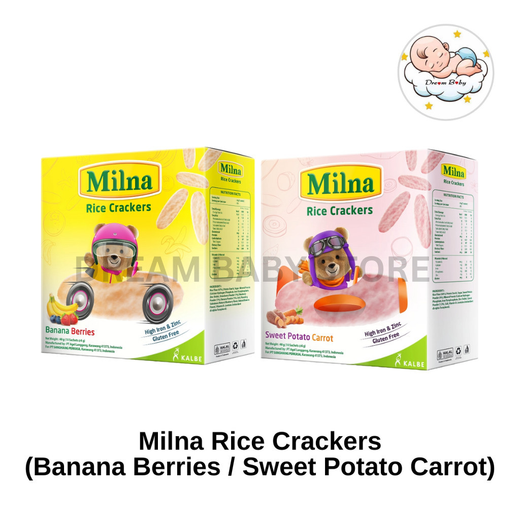 Milna Rice Cracker [Banana Berries / Sweet Potato Carrot] (40g ...
